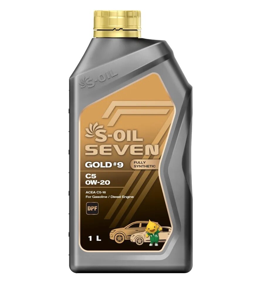 Моторное масло S-Oil Seven Gold #9, синтетическое, 0W-20, ACEA C5, C6, API SP, 1 л
