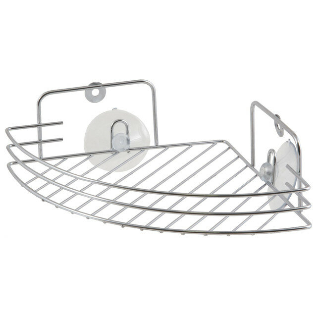 Рыжий КОТ полка угловая 1-ярусная 19x19x6 см из хромированного металла для ванной