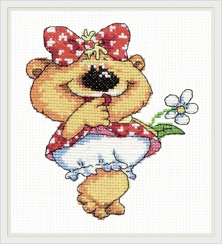 26-01 "Мотя". Набор для вышивания крестом Чудесная игла 11х13 см.