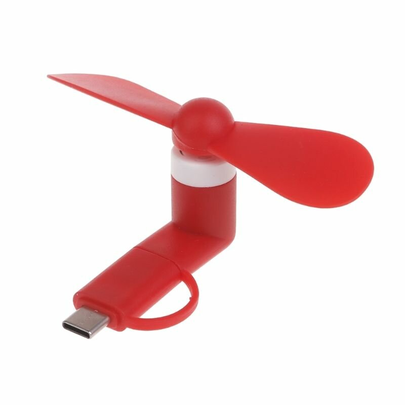 Портативный вентилятор 3 в 1 типа C с микро-USB освещением для сотового телефона, мини-охлаждающий охладитель путешествий смартфонов и планшетов
