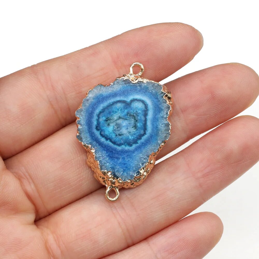 Подвески из агата и кварца для бижутерии Синий