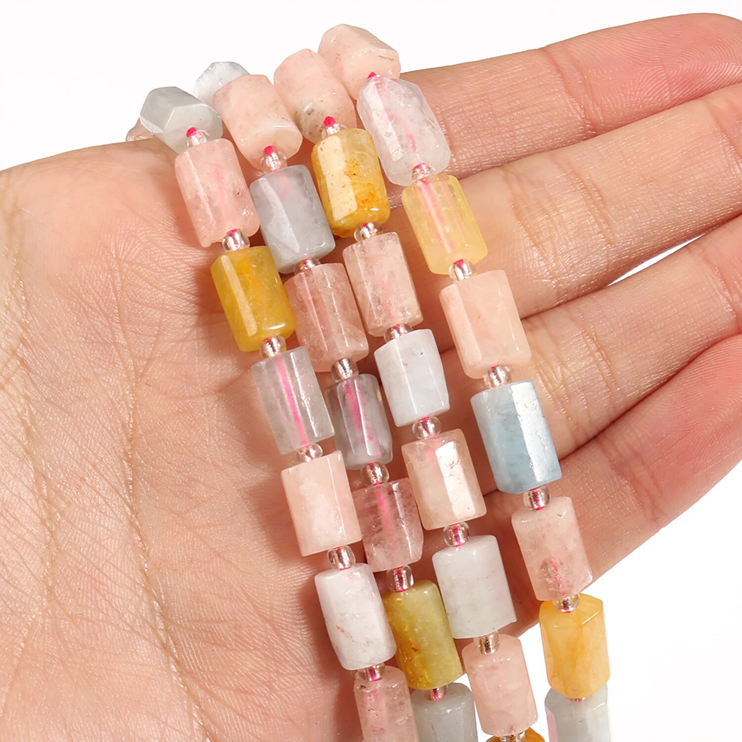 Бусины из натурального камня для ювелирных изделий morganite