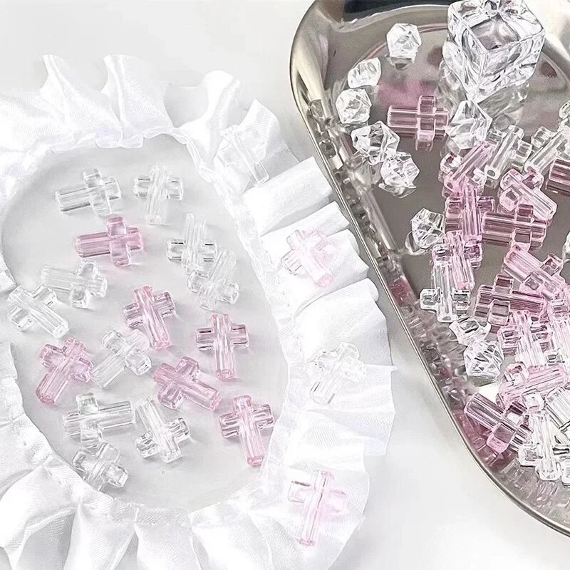 Крестовидные акриловые биконусные бусины OIMG Mixed