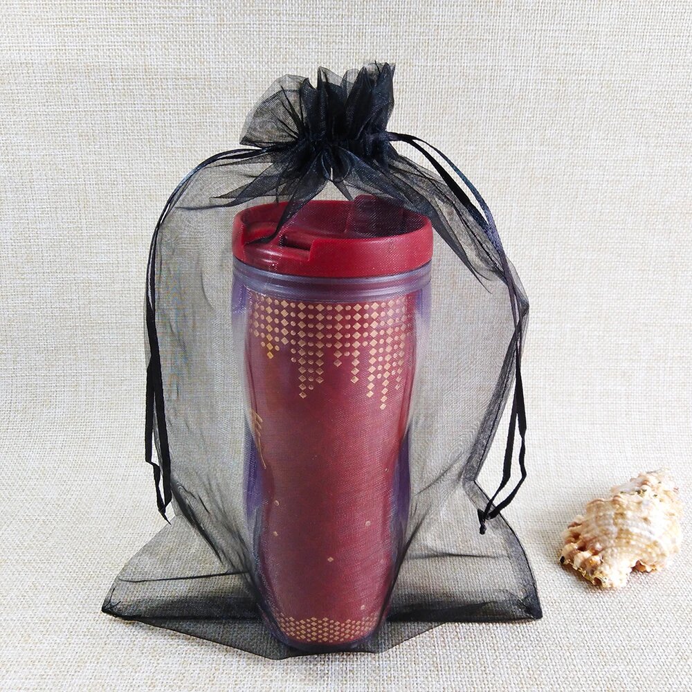 Мешки из органзы ruiday 50 шт. Бордовый, 15x20cm, black