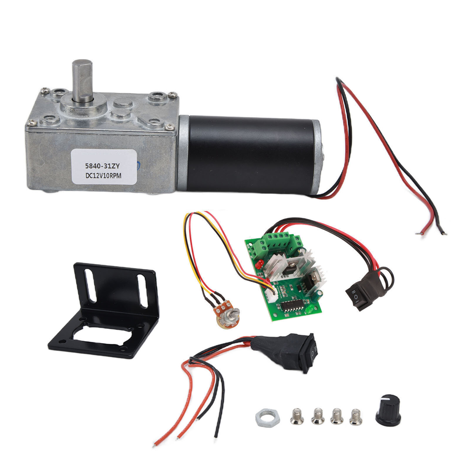 DC12V Редукторный мотор турбо-червячный для механизмов, аксессуар со валом 8 мм, модель 5840‑31ZY12V10RPM