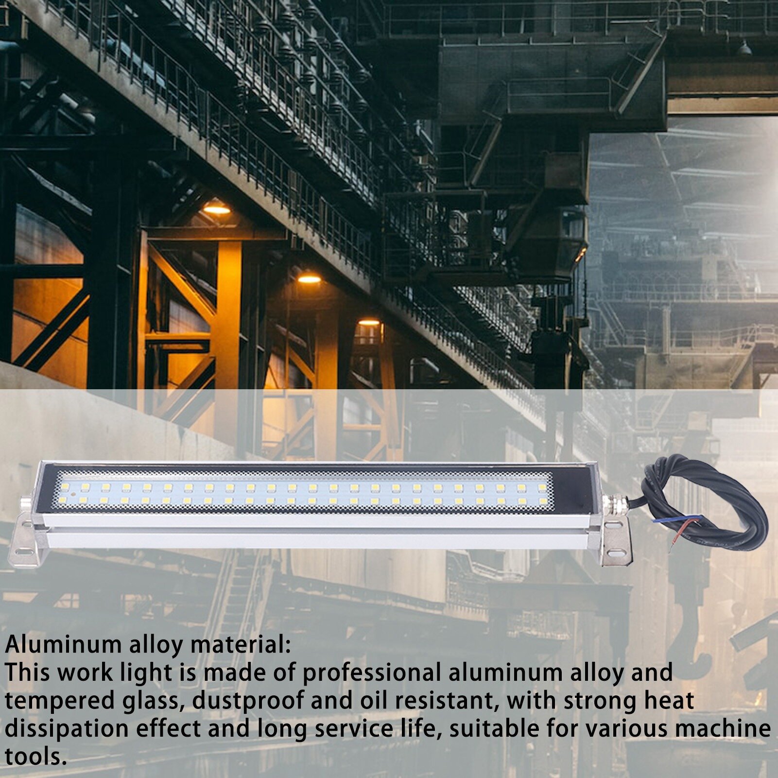 Светодиодный рабочий светильник, противоударный, пыленепроницаемый, водонепроницаемый, взрывозащищенный, станочный светильник для токарных станков, верстаков 24-36 В