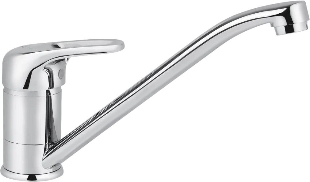 Смеситель для кухни Kaiser Planet 14033 с поворотным изливом, хром, глянцевый, однорычажный, латунный, с керамическим картриджем