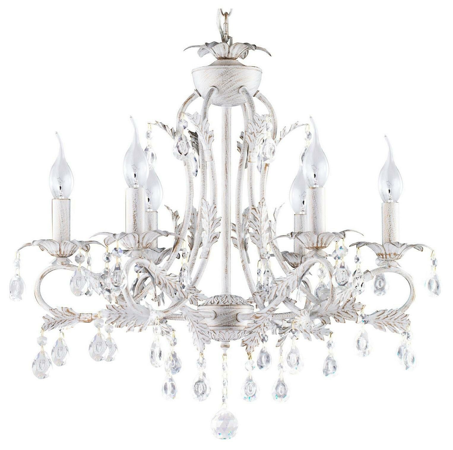 Люстра Freya Dezi FR3040-PL-06-WG цвет белый с золотой патиной Накаливания, Светодиодные Флористика