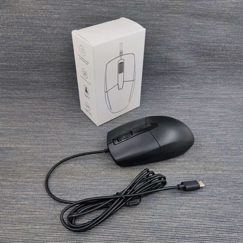 Проводная мышь с портом Type-C для ноутбуков, совместимая с Huawei, Apple MacBook Pro, Lenovo, Xiaomi USB Интерфейс