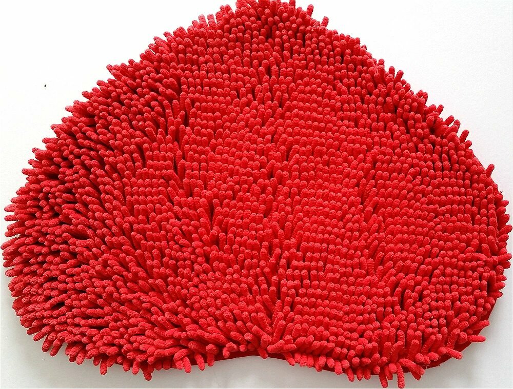 Сердцевидный несъезжаемый коврик 40x50 см красный для ванной комнаты и входной зоны на свадьбу