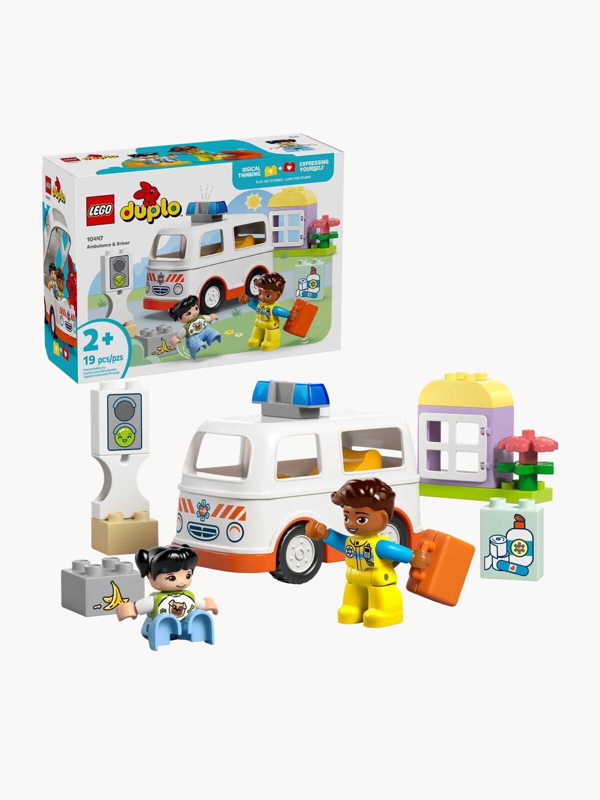 Конструктор LEGO DUPLO 10447 Машина скорой помощи с водителем, 19 дет.