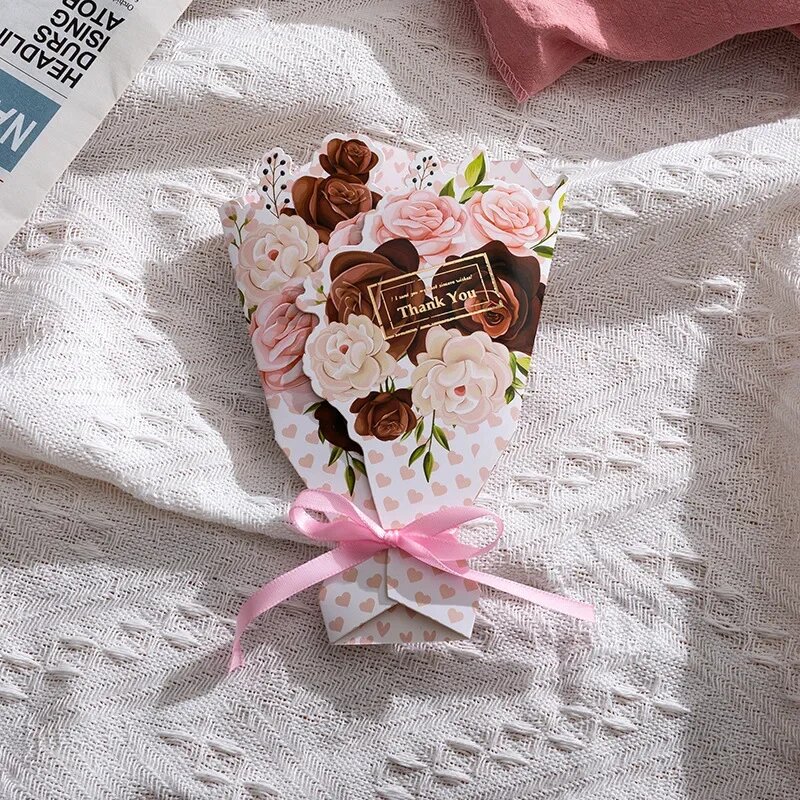 Открытка с цветком 1pcs, A-Thank you