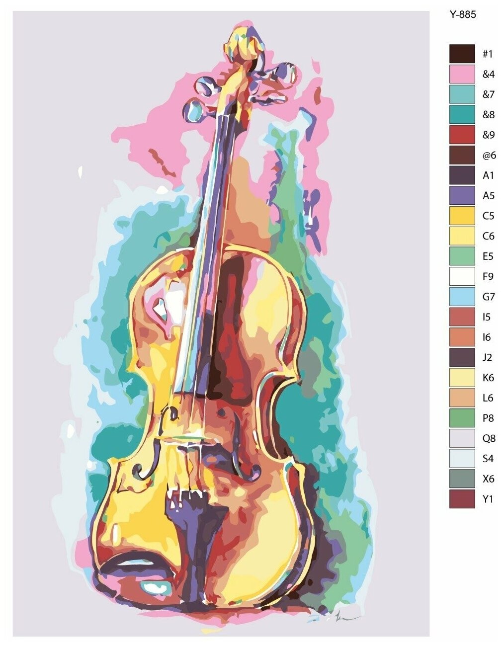 Картина по номерам Y-885 "Скрипка" 40х60