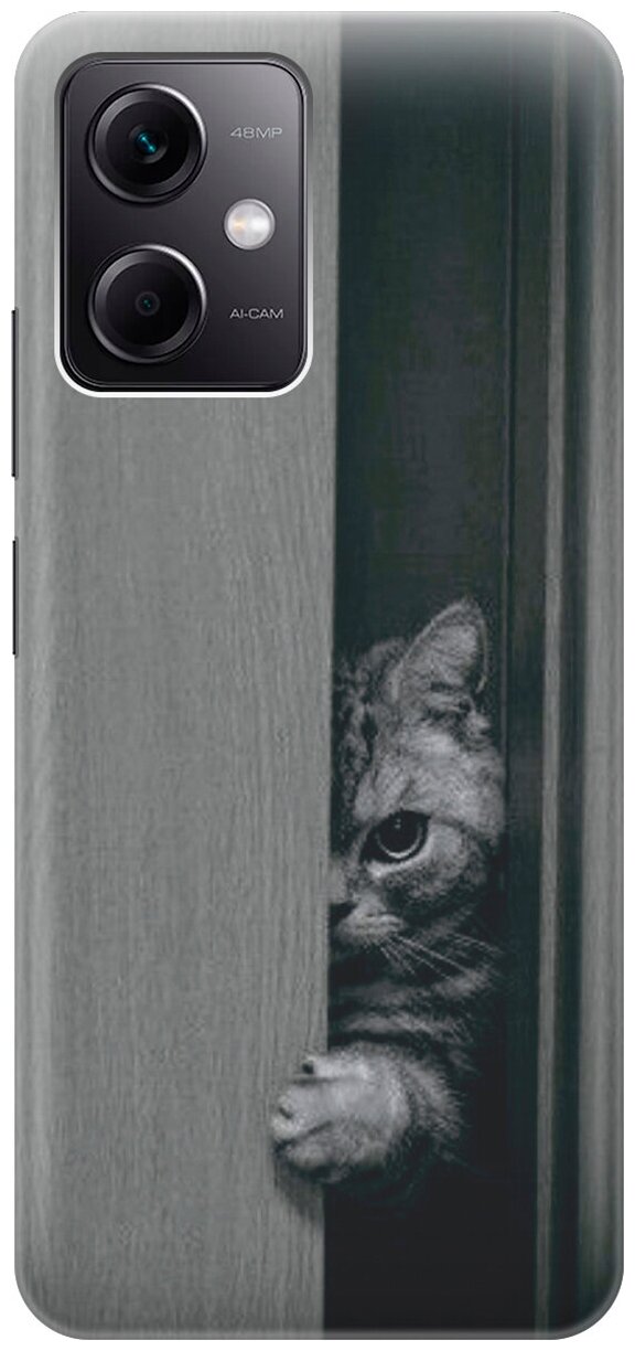 Силиконовый чехол Подглядывающий котик на Xiaomi Redmi Note 12 / Сяоми Редми Ноут 12