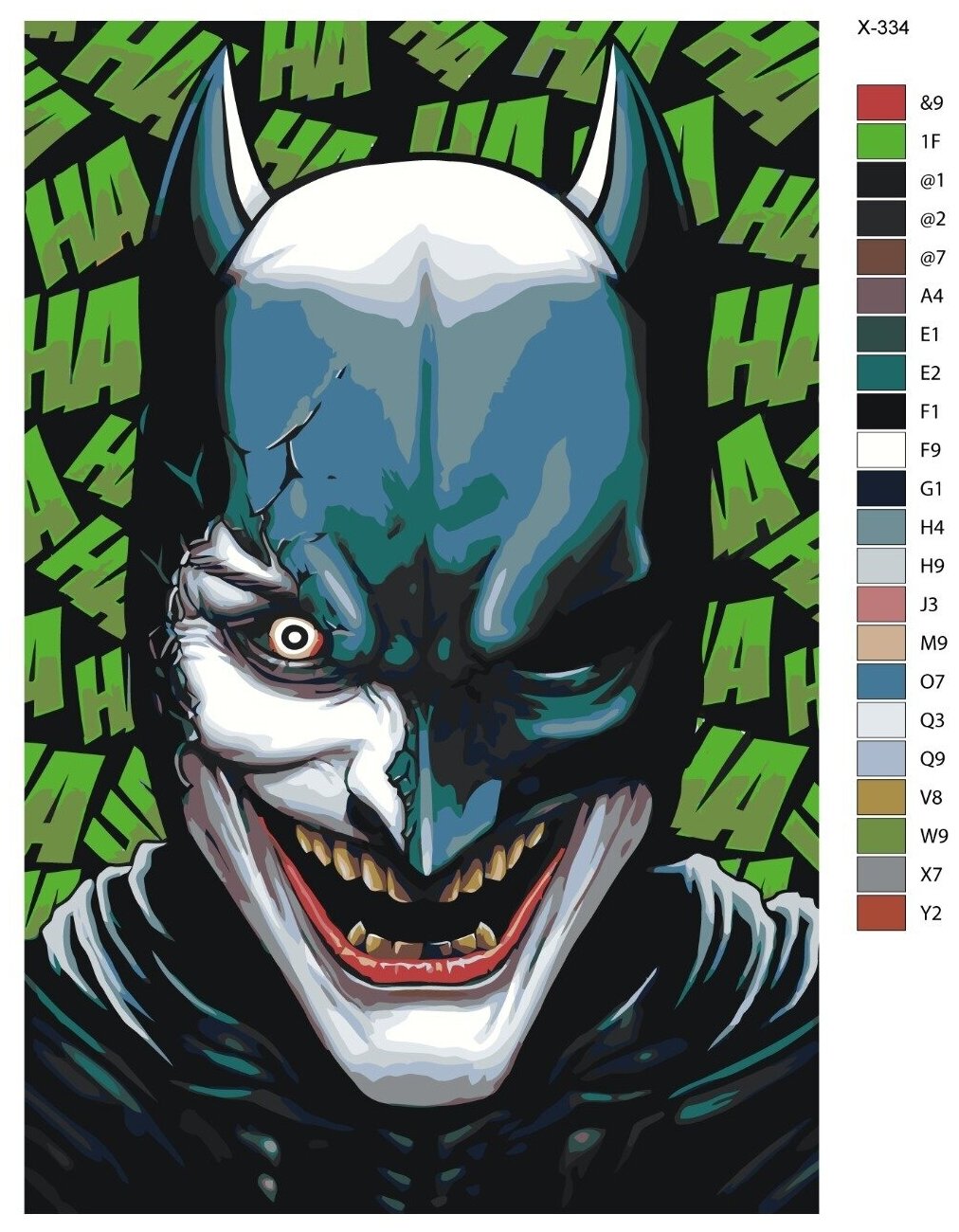 Картина по номерам X-334 "Джокер в обличии Бэтмена" 50x70