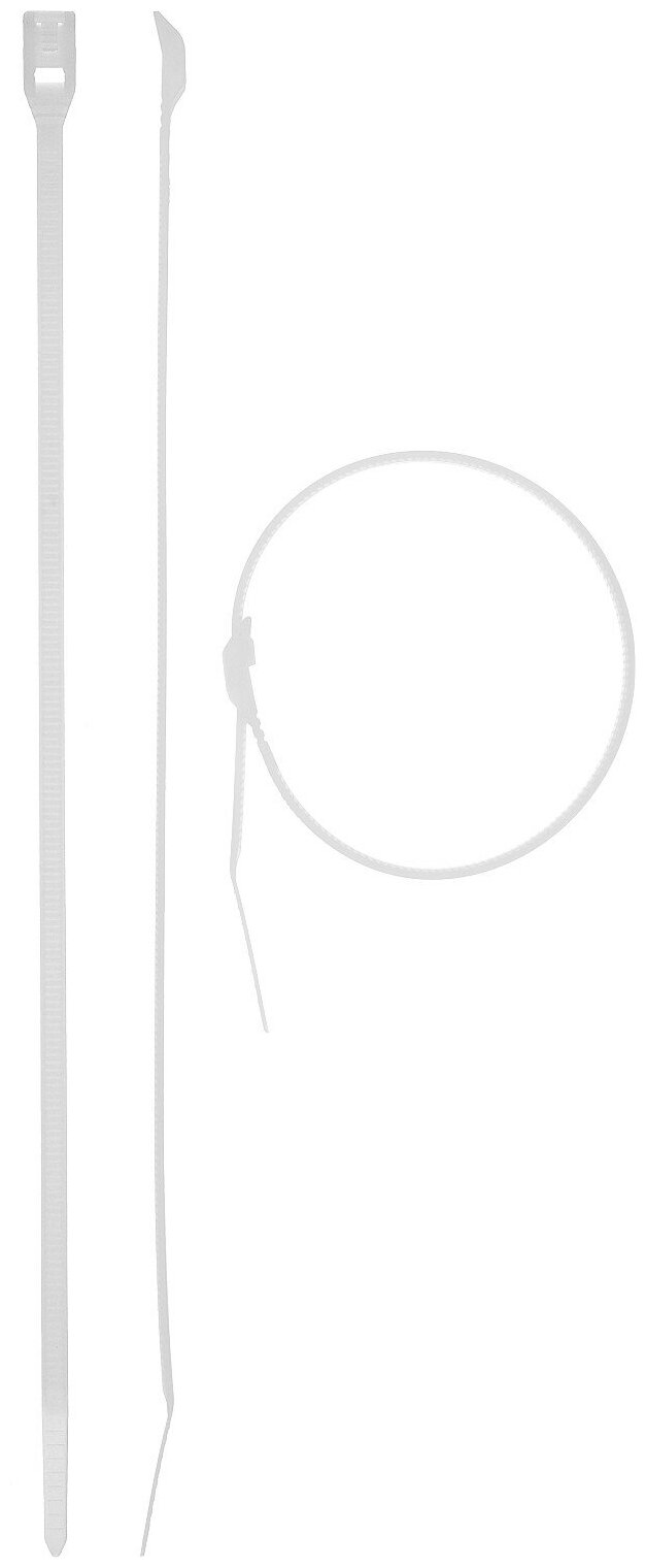 ЗУБР кобра 2.5 х 110 мм, нейлон РА66, кабельные стяжки с плоским замком белые, 50 шт, Профессионал (30930-25-110)