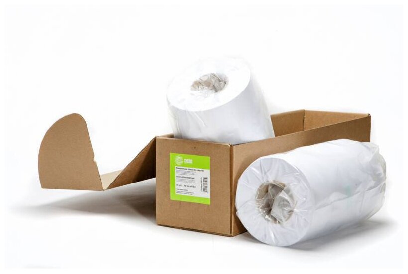 Бумага Cactus CS-LFP80-420175 A2 420мм-175м/80г/м2/белый CIE171% инженерная бумага (упак:2рул)