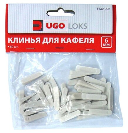 UGO LOKS клинья для кафеля большие 37х6мм набор 50 шт для раскладки плитки и фиксации
