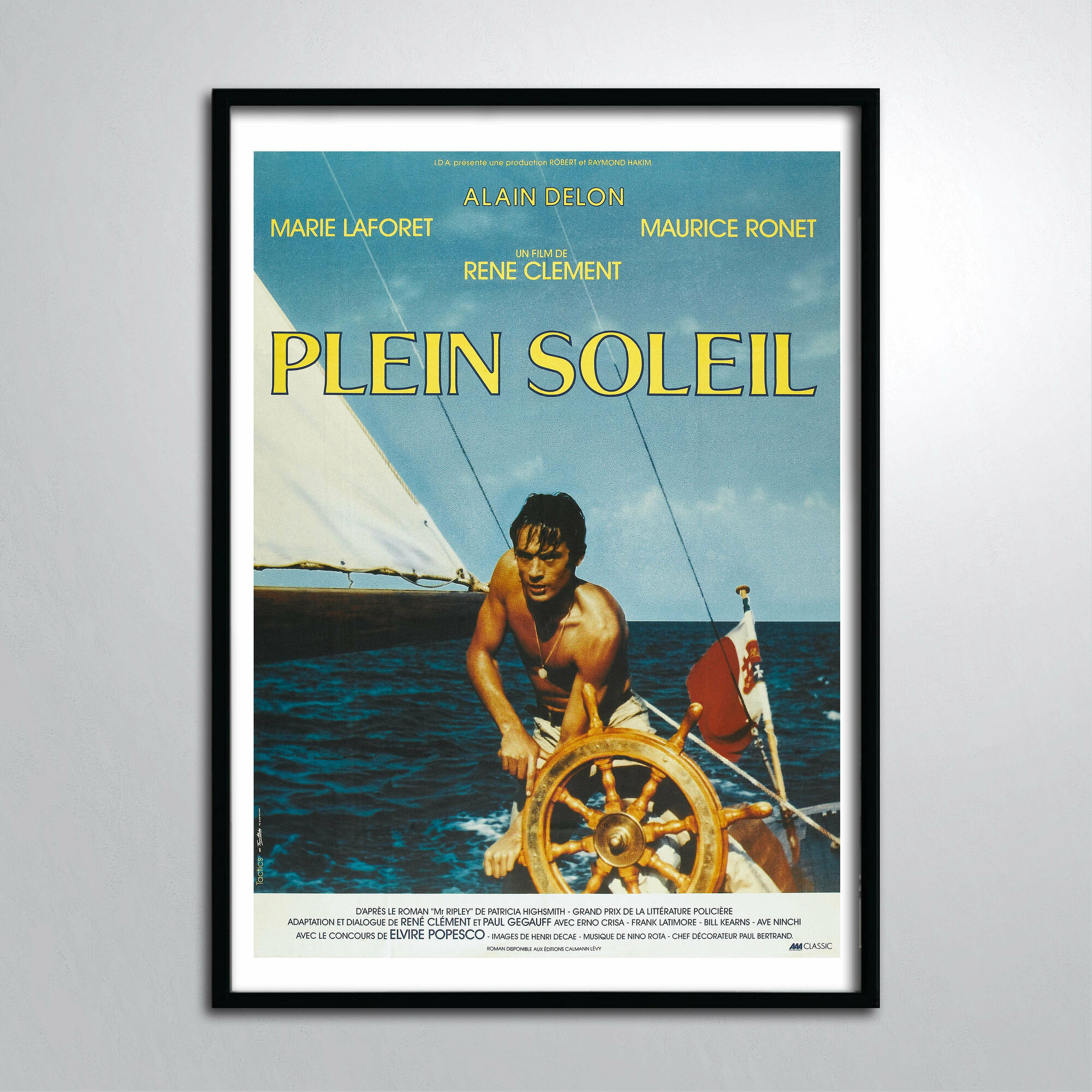 Постер без рамы/Винтажный плакат/ На ярком солнце (1960) Ален Делон Лодка Plein soleil