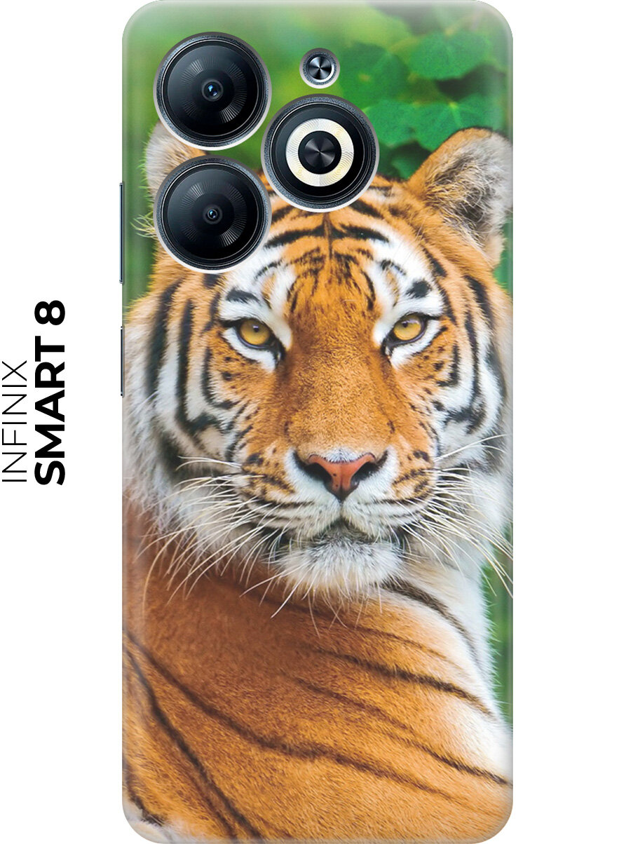 Силиконовый чехол на Infinix Smart 8 / Инфиникс Смарт 8 с рисунком "Портрет тигра"