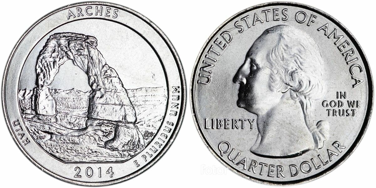 США 25 центов 2014 Квотеры Парки США 23 - Арки