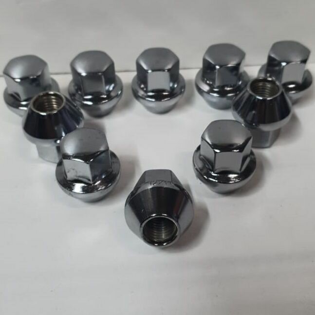 Гайка колёсная 12x1,5x30 FORD, конус, под 19 ключ, 10 штук