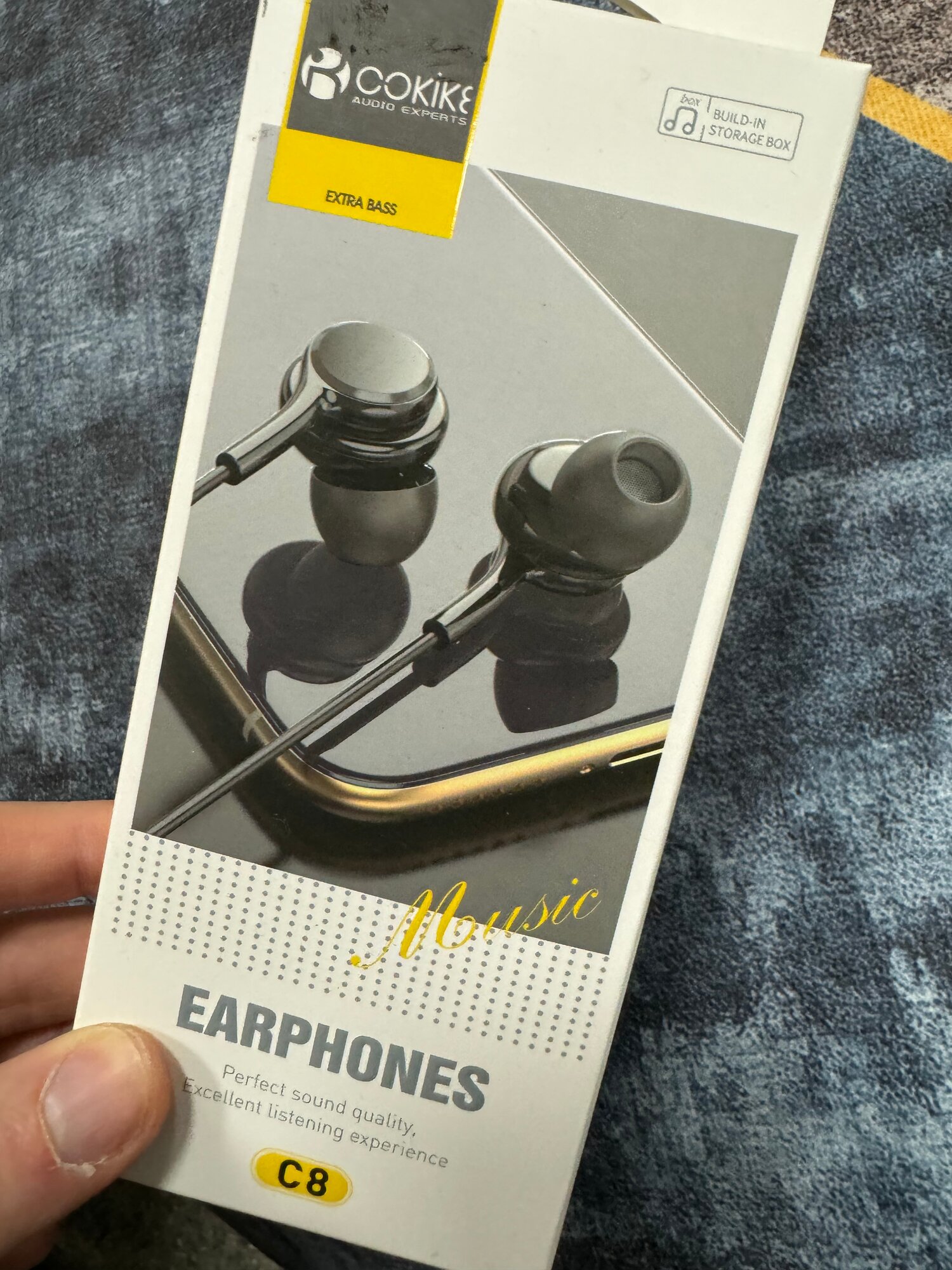 Проводные наушники капельки с микрофоном Cokike C8 (116 Дцб / 130см / 16 Ом) разъем 3.5мм для старых телефонов, магнитолы, радио, MP3-плеера, VR-оч.