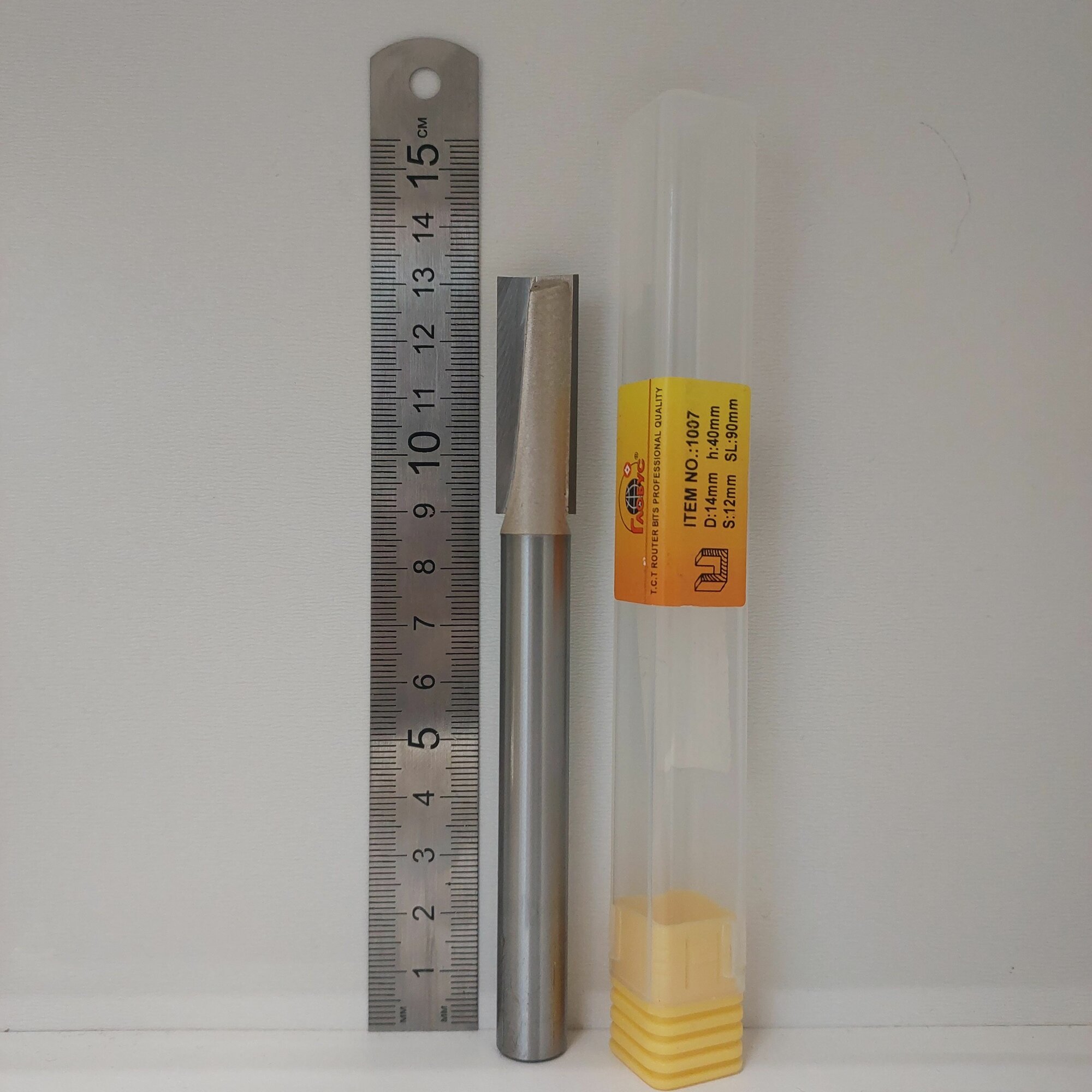 Фреза пазовая с врезным зубом Глобус 1007 Пазовая D:14mm I:40mm d:12mm L:130mm Арт:1007D14d12