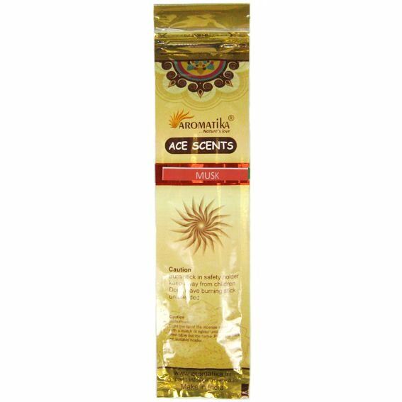 Ace Scents MUSK Natural Masala Incense Sticks, Aromatika (муск натуральные ароматические палочки, Ароматика), 20 палочек.