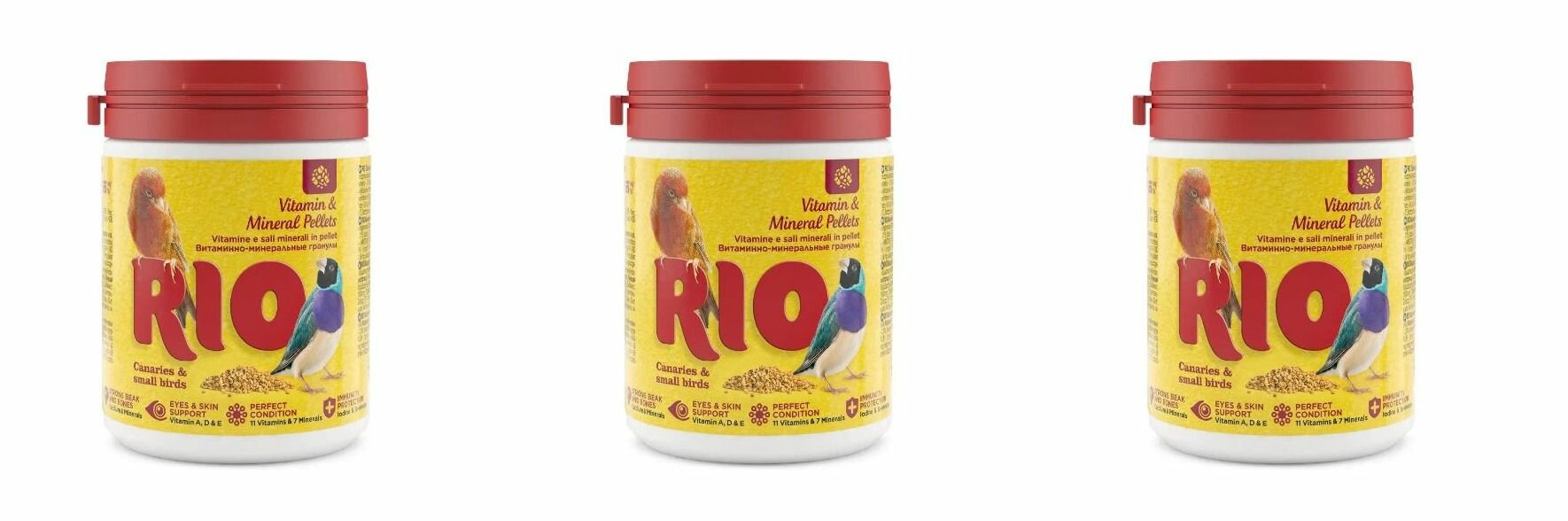 Rio Лакомство витаминно-минеральные гранулы для канареек, экзотов и других мелких птиц, 120 гр - 3 шт