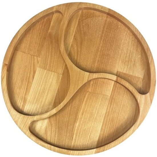 Менажница деревянная Panairo "Catalina" MEN-KR-MA-27 круглая с пропиткой маслом d25х2,5 см