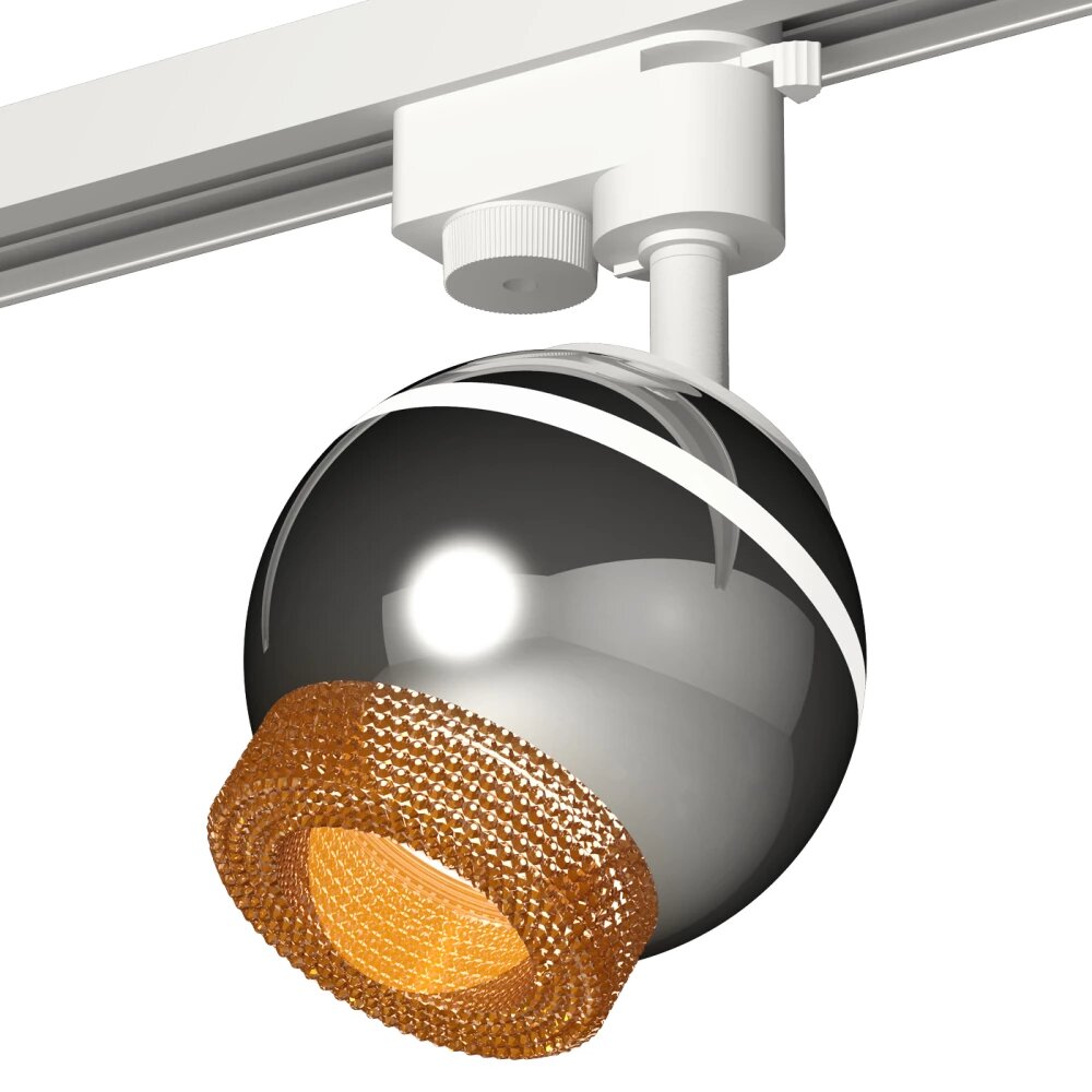Комплект трекового однофазного светильника с подсветкой XT1104005 PSL/CF серебро полированное/кофе GU5.3 LED 3W 4200K (A2520, C1104, N7195)