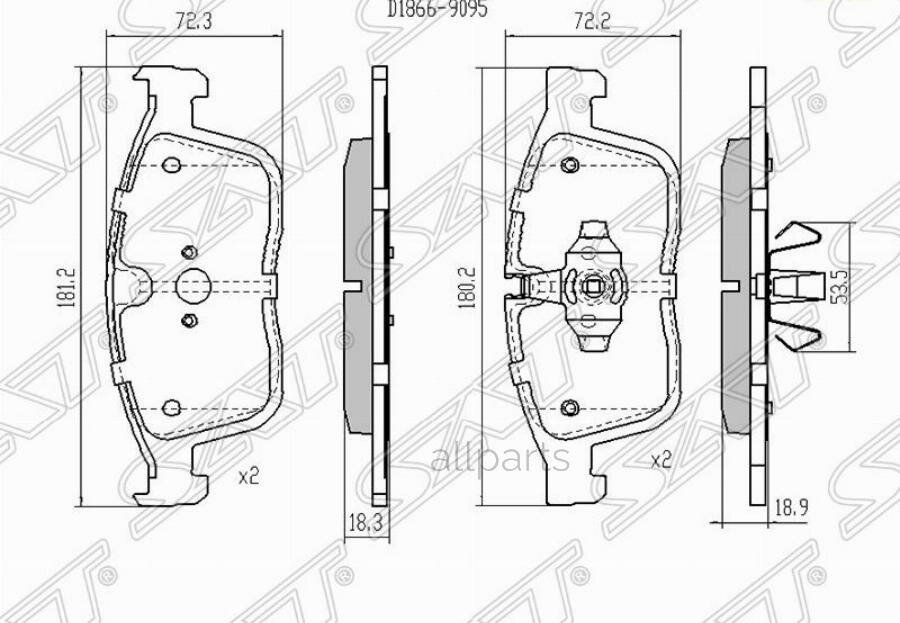 SAT ST-31445985 Колодки тормозные (Спереди) Volvo XC60 08-17