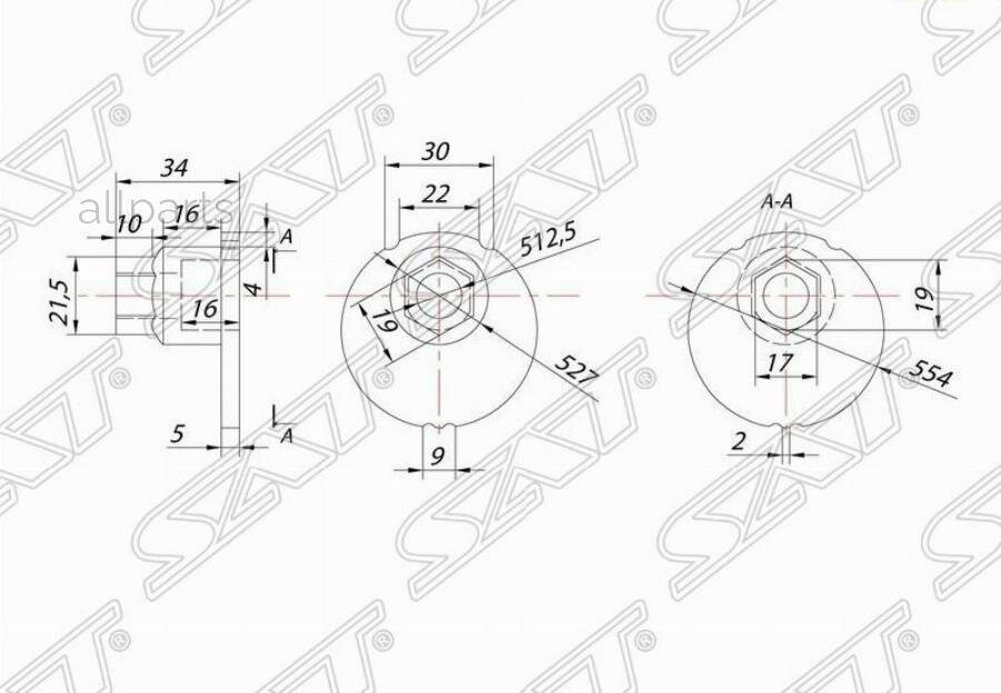 SAT ST-48452-35020 Гайка эксцентрика нижнего рычага TOYOTA FJ CRUISER/SURF/LAND CRUISER/LEXUS GX470/SEQUOIA/TUNDRA 95-