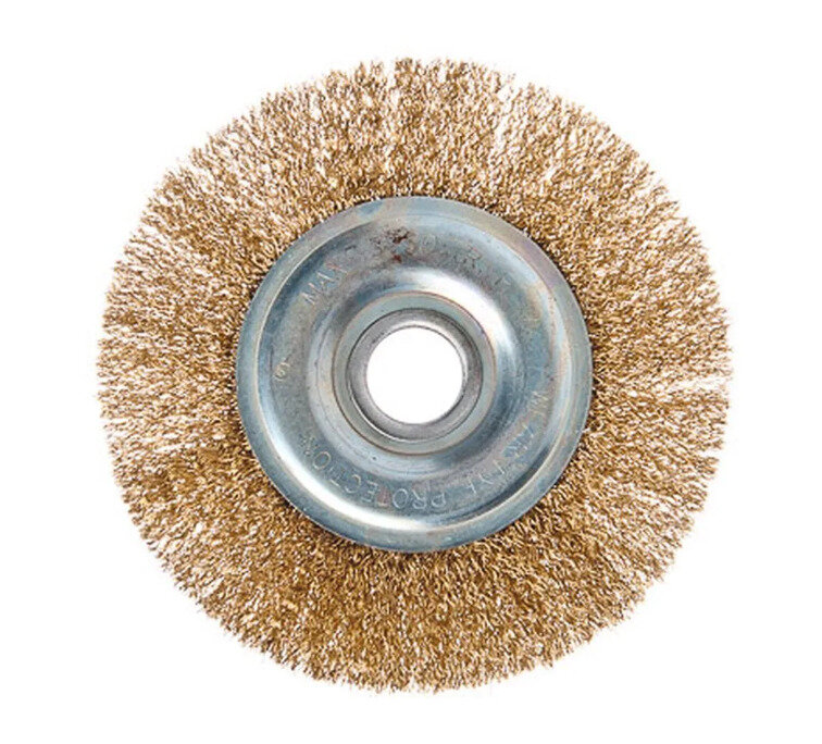 Кордщетка 150 мм дисковая латунированная 22 мм ( УШМ ) плоская креост