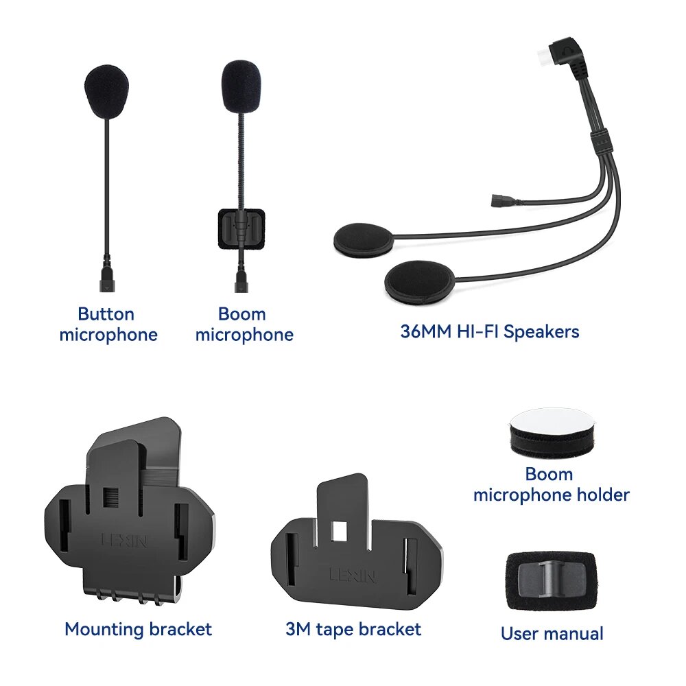 LEXIN-GTX 36 мм гарнитура для мотоцикла и аксессуары для шлема Headset with Clip