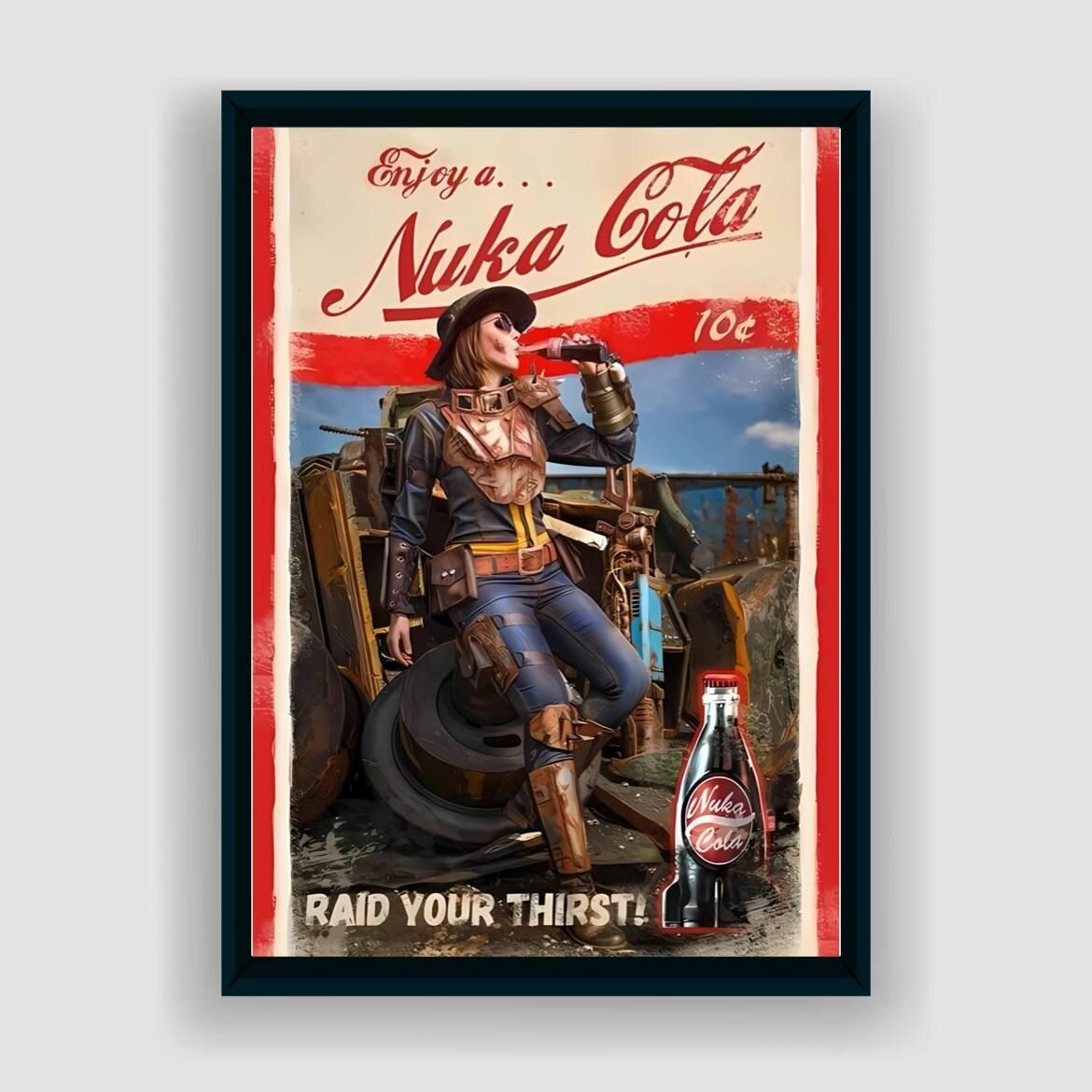 Постер Nuka Cola в алюминиевой рамке (А3)