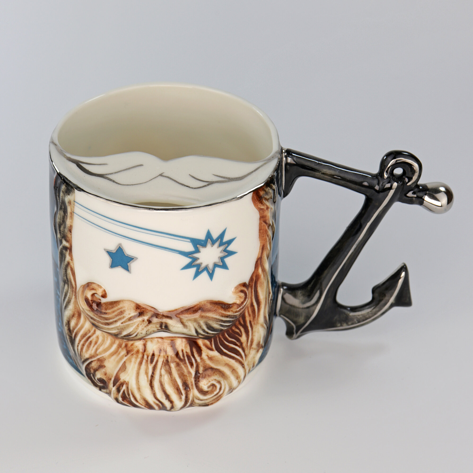 Кружка для усов "Моряк. Ночь" фарфоровая 360 мл