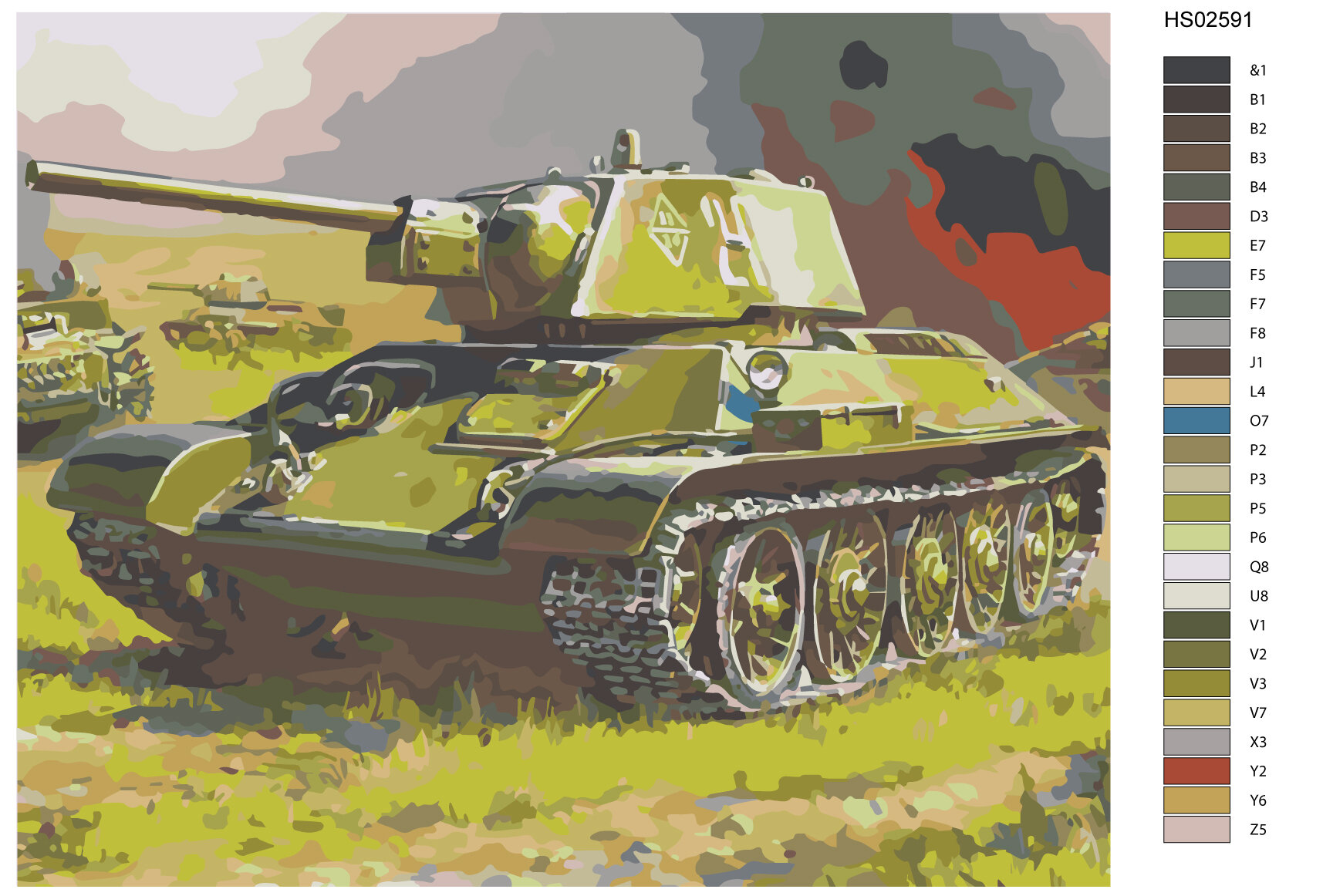 Картина по номерам "Танки" HS0259 40x50
