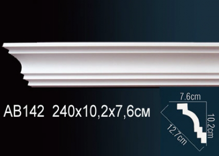 Карниз потолочный 76x102 мм плинтус полиуретановый под покраску Perfect AB 142-1 метр