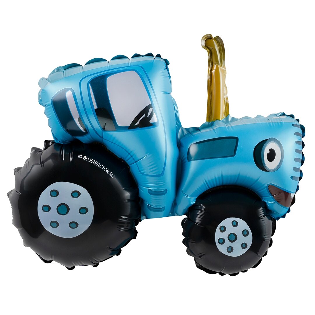 Шар с клапаном (12'/30 см) Мини-фигура, Синий трактор, 5 шт. в уп.