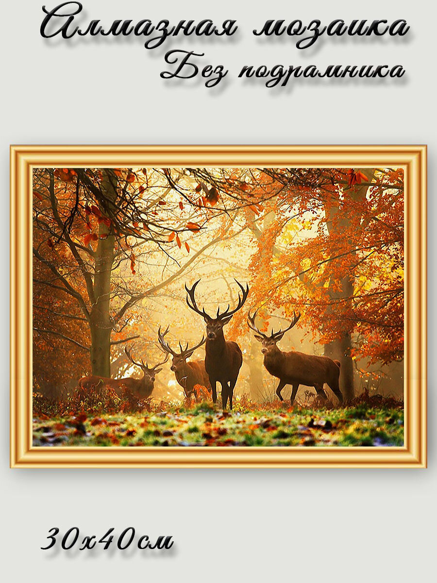 Алмазная мозаика "Олени"