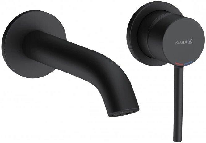 Смеситель для раковины Kludi Bozz 382443976 встраиваемый, без донного клапана, черный матовый