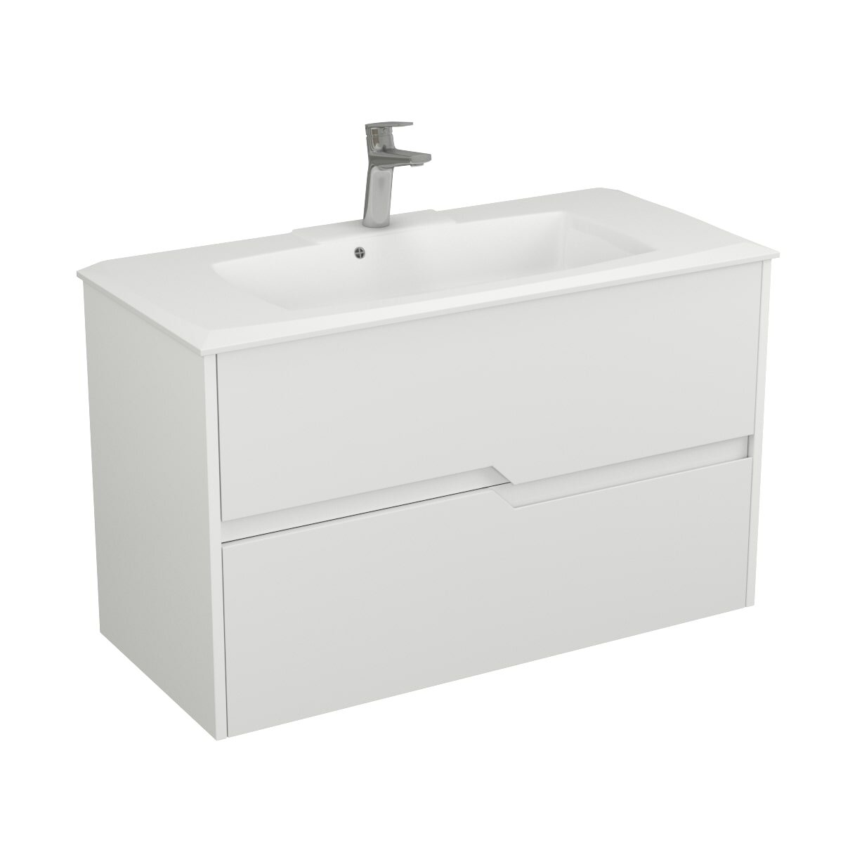 Тумба Veneto 100 белый матовый под умывальник Фортуна 100