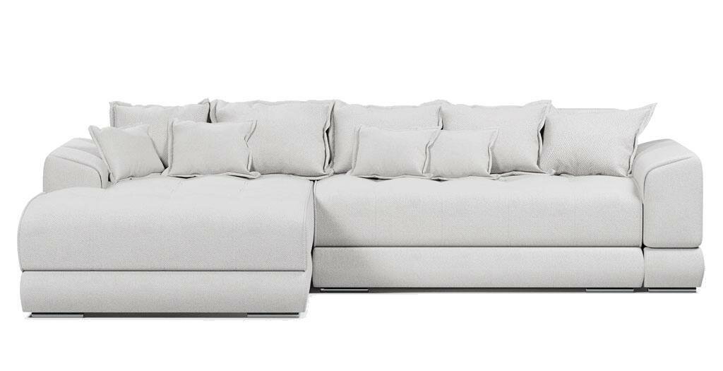 Угловой диван-кровать Nordkisa, Еврокнижка, 285х190х87 см, диван угловой, с ящиком для белья, с декоративными подушками