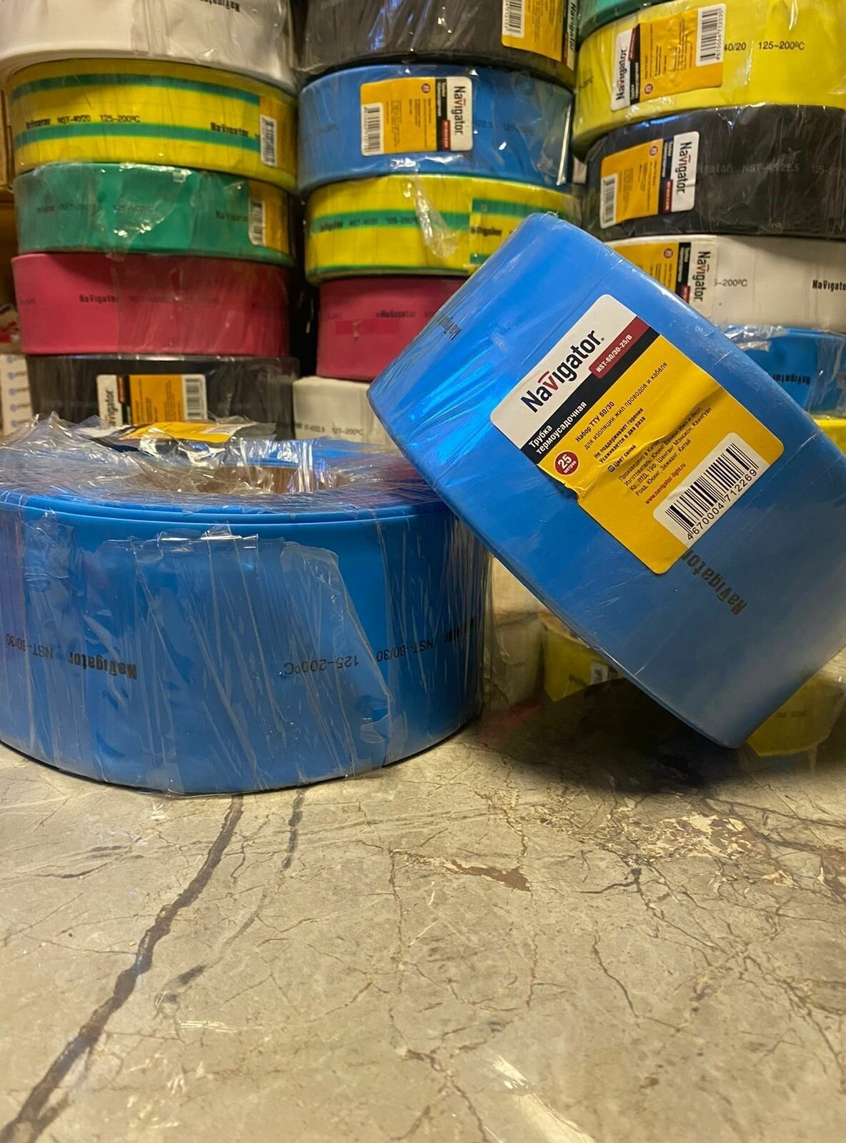 Трубка термоусаживаемая 60/30мм Синий 25M