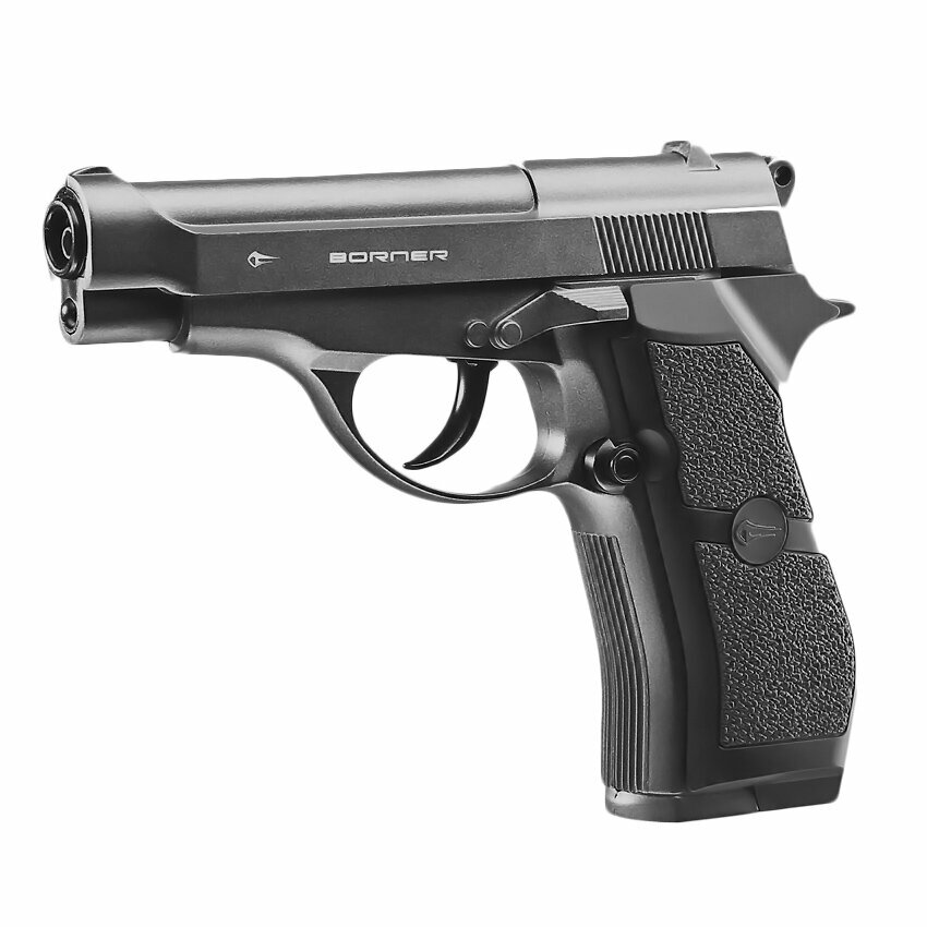 Пистолет пневматический Borner M84 (Beretta 84/Беретта 84) кал. 4.5 мм, 3 Дж, корп. металл, до 120 м/с