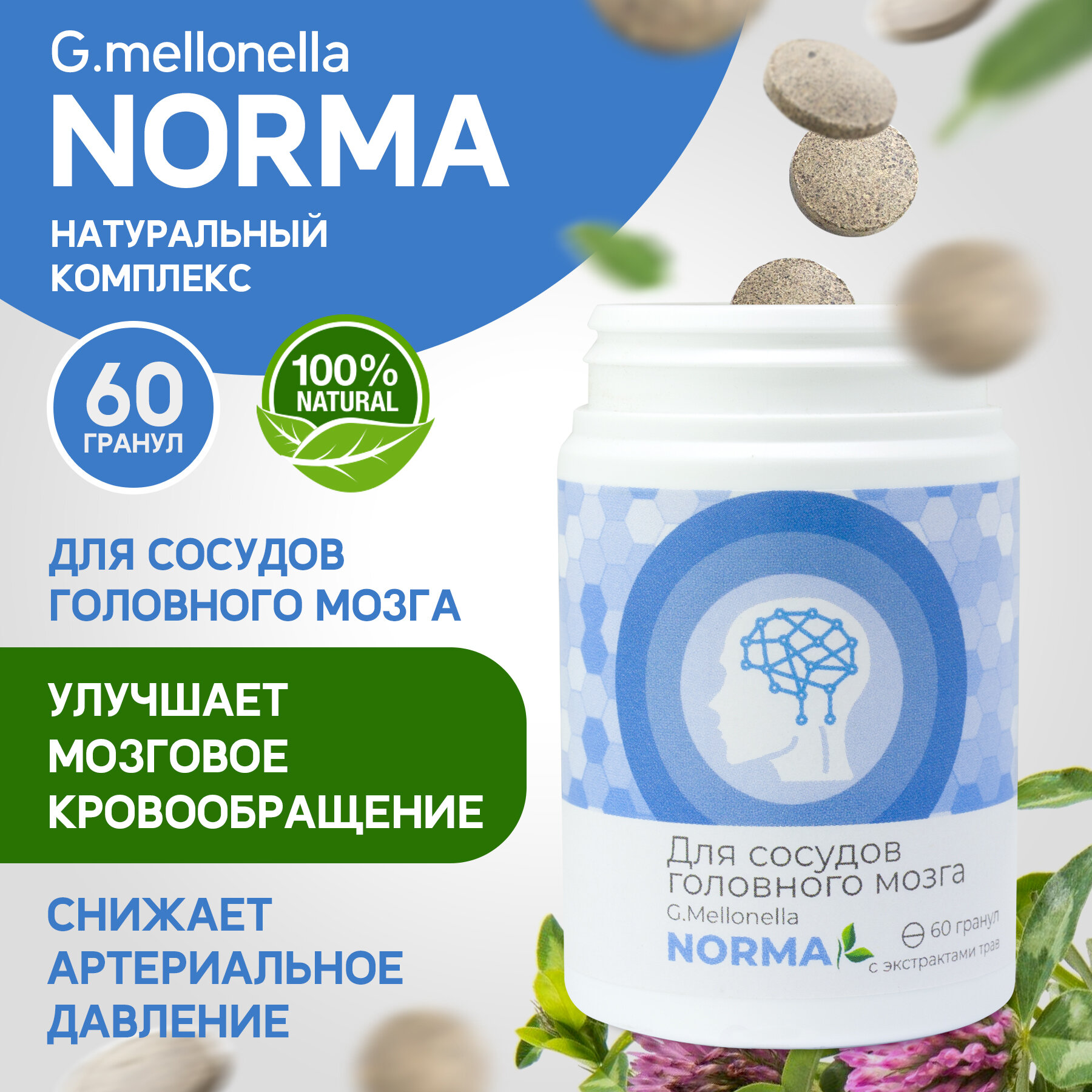 Огневка Норма - для сосудов головного мозга 60 гранул.