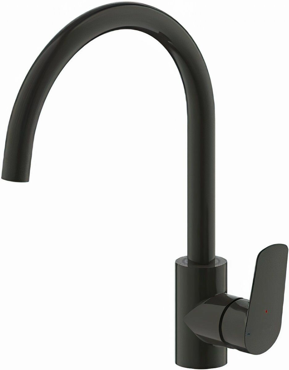 Смеситель Bravat Rhein для кухонной мойки, черный (F7429564BW-ENG)