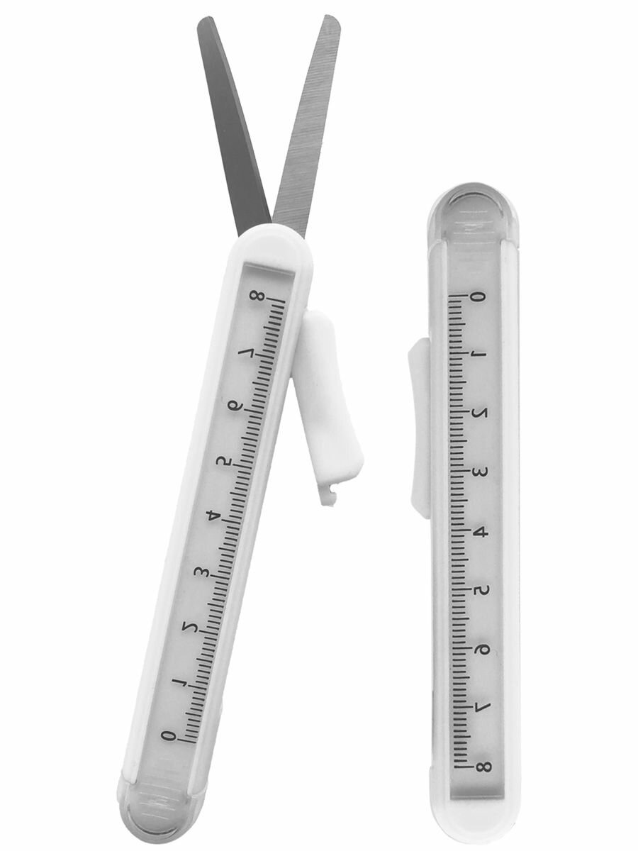 Ножницы канцелярские deVENTE Compact Design, складные, металл, пластик, белые